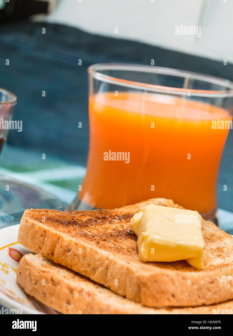 Breakfast Butter Toast Meaning Morning Meal And Pieces Stock Photo - Alamy