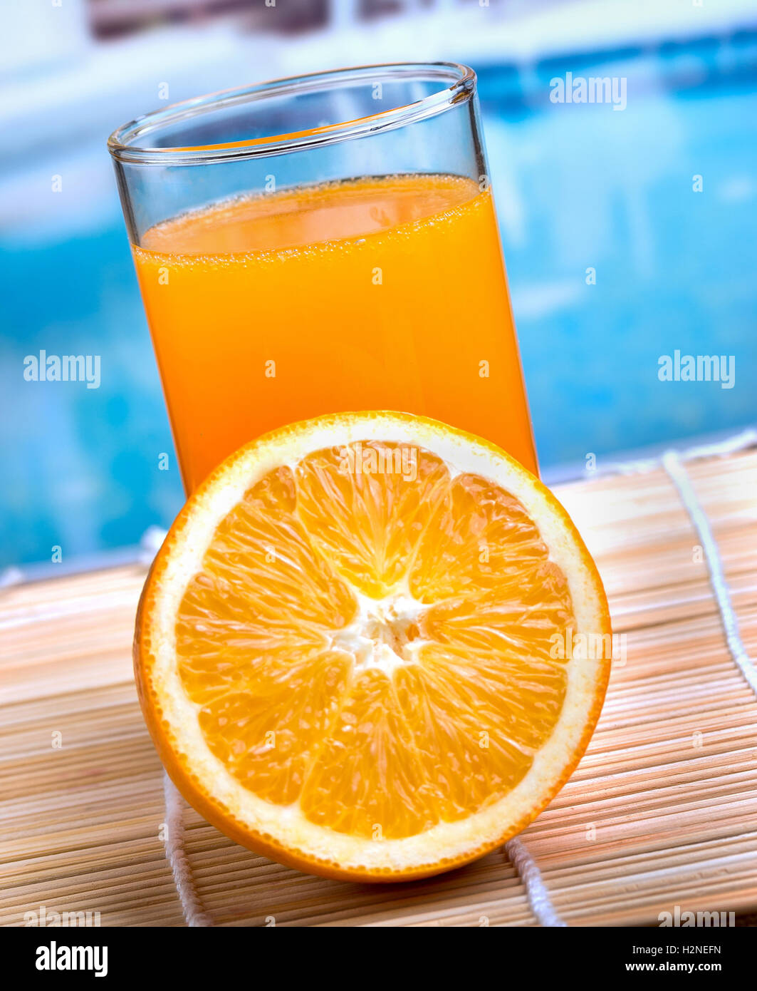 Orange Juice Drink Showing Liquid Sweet And Oranges Stock Photo - Alamy