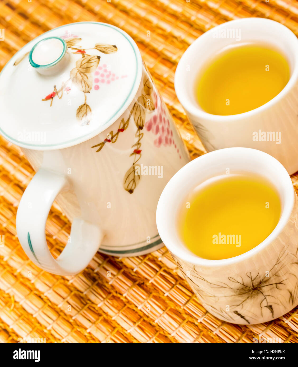 Outdoor Green Tea Representing Break Time And Refreshed Stock Photo - Alamy