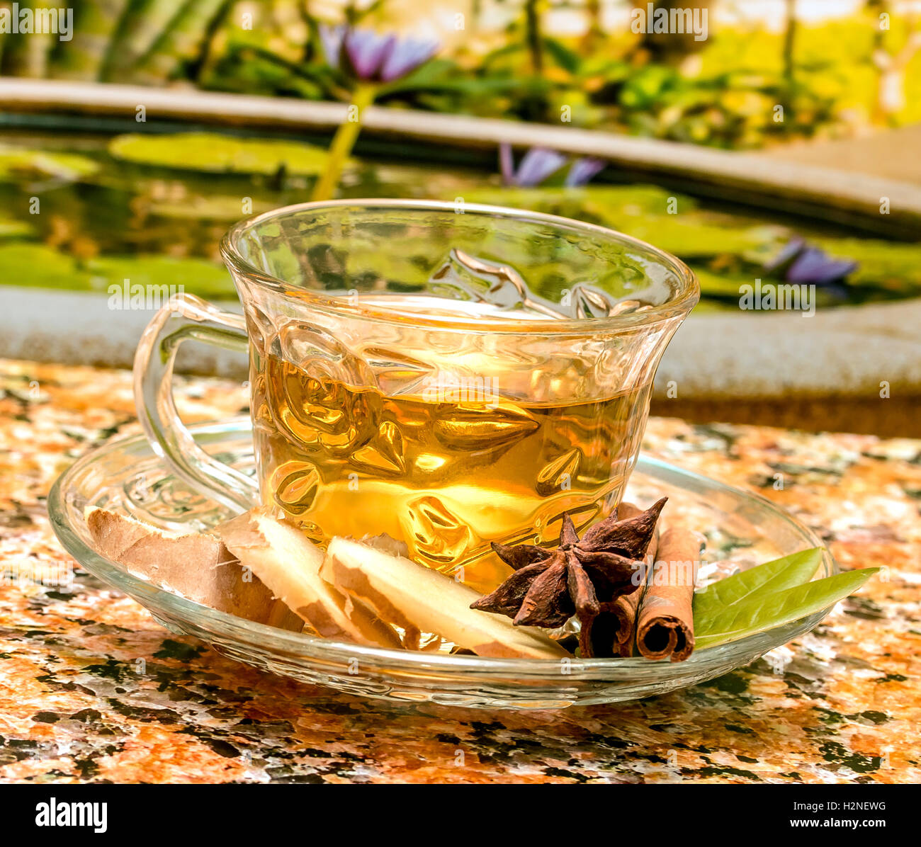 Tea On Patio Indicating Refreshments Beverages And Teacups Stock Photo ...