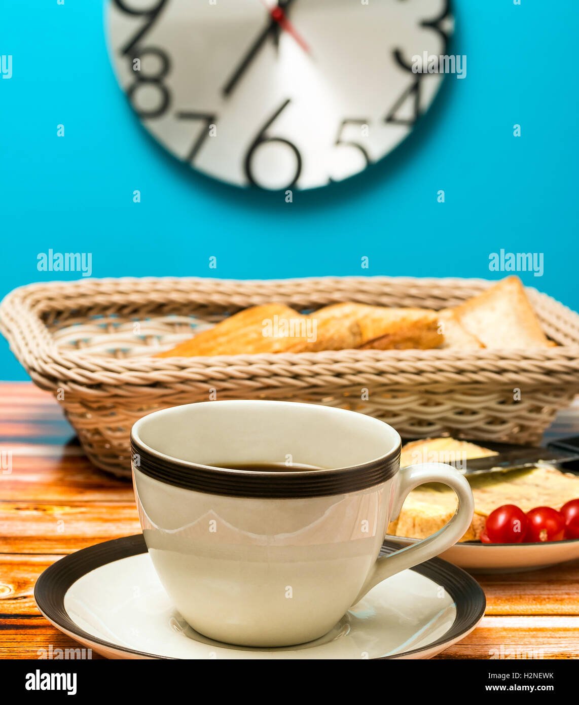 Coffee For Breakfast Showing Morning Meal And Cafes Stock Photo - Alamy
