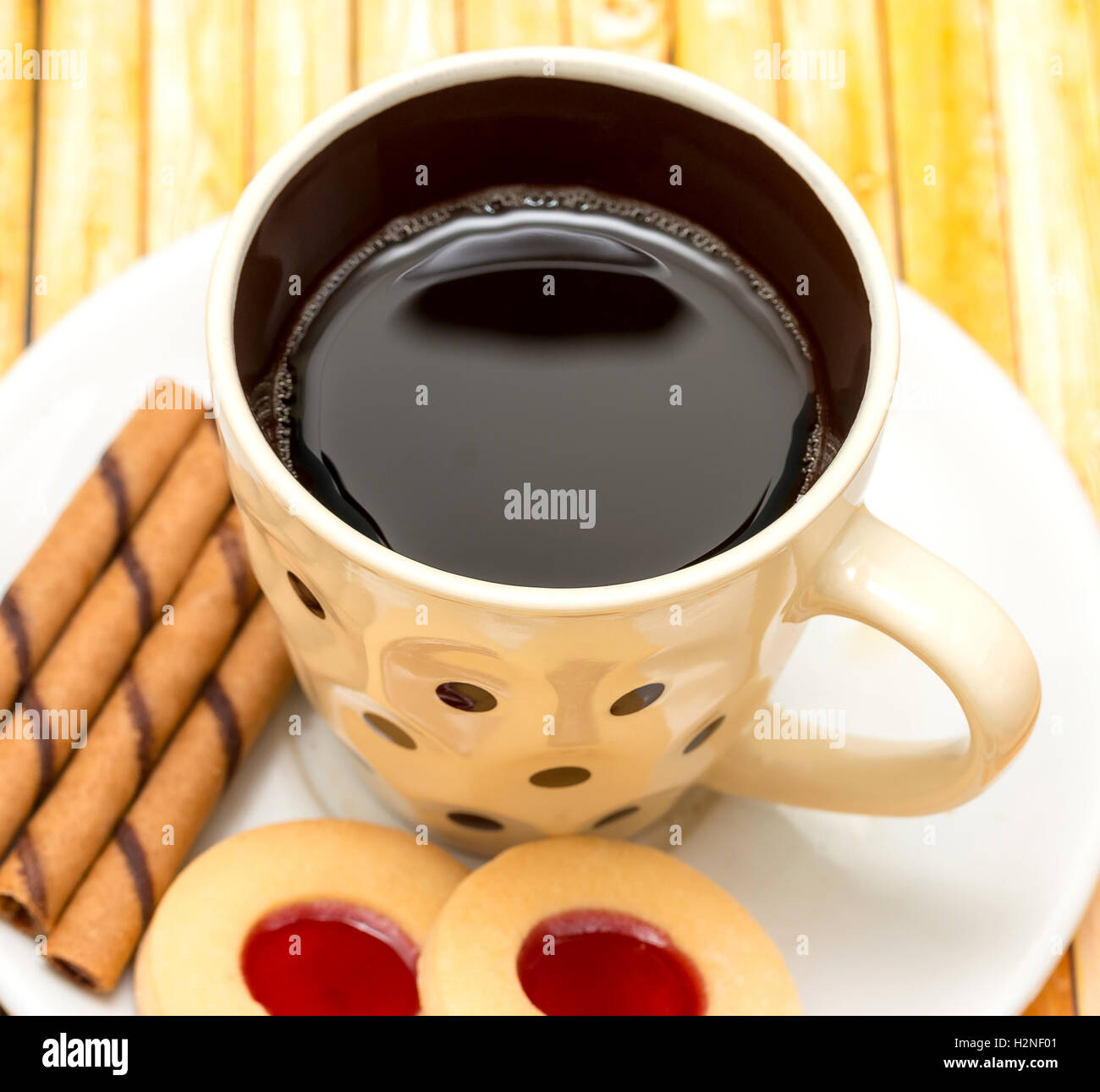 Relaxing Coffee Biscuits Showing Cafe Snack And Crackers Stock Photo ...