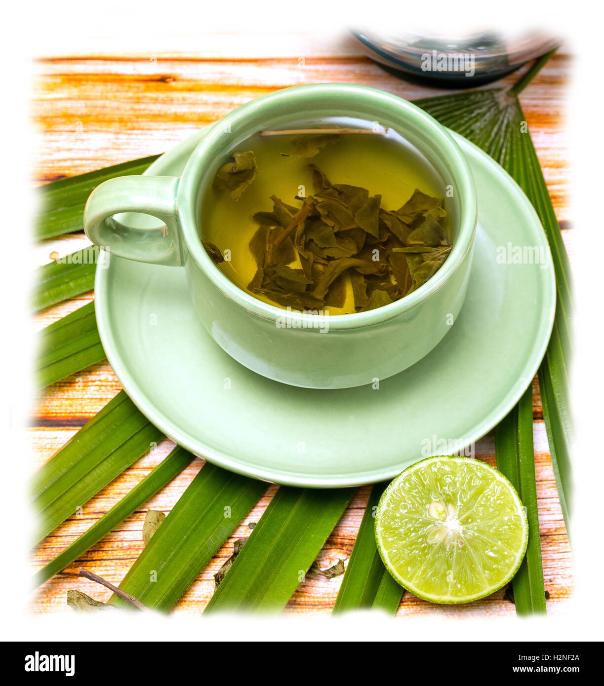 Lime Green Tea Representing Cafeteria Drink And Citrus Stock Photo - Alamy