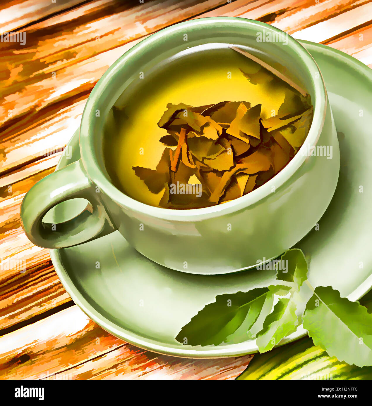 Mint Tea Refreshment Showing Drinks Fruits And Cafes Stock Photo - Alamy