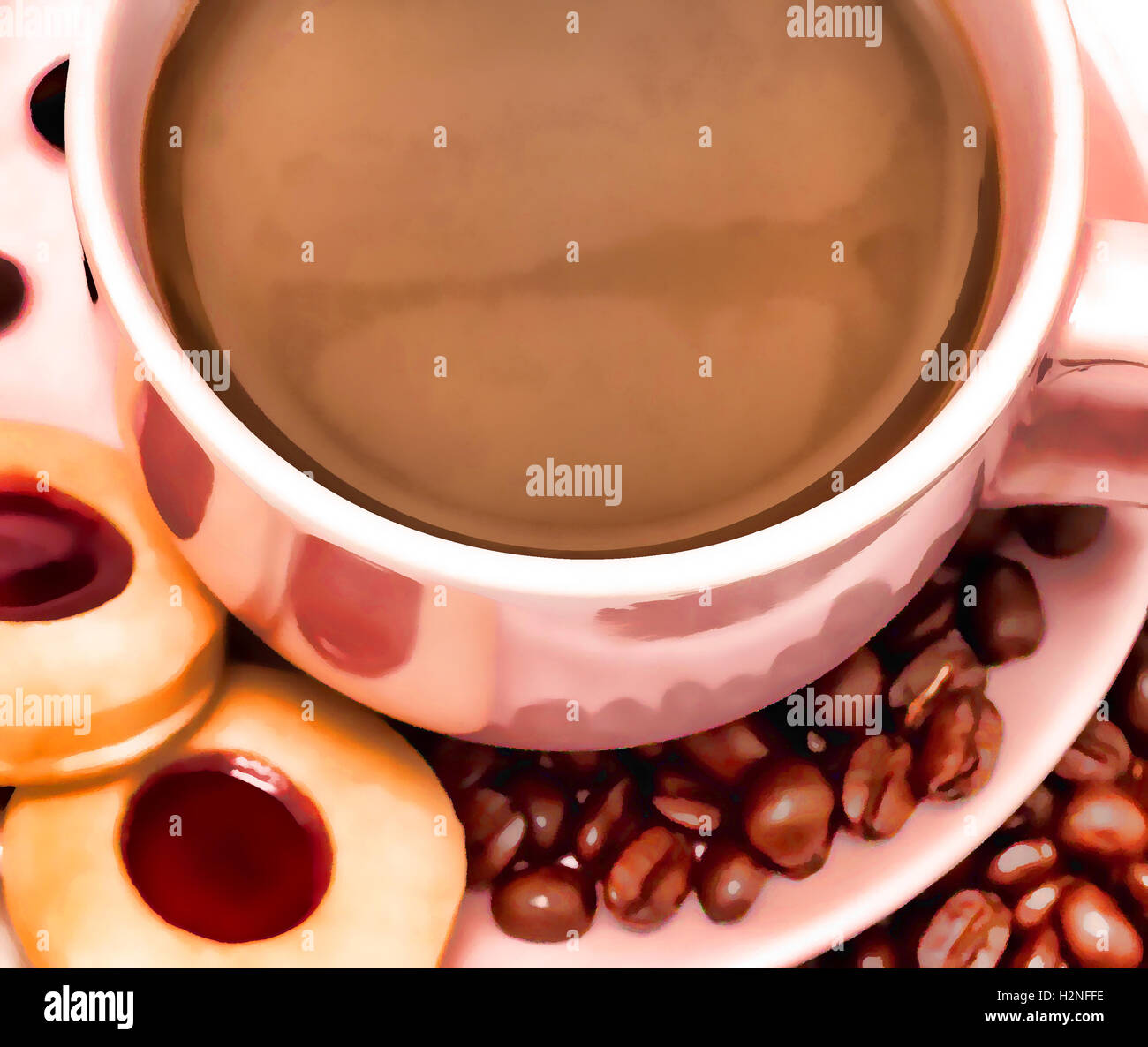 Cookies Coffee Break Representing Tasty Cafeteria And Roasted Stock ...