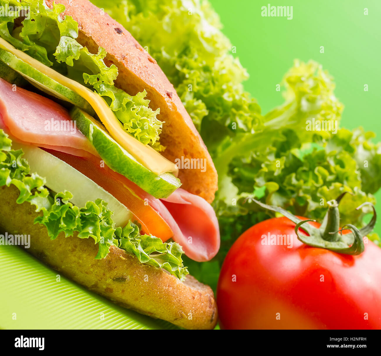 Roll Ham Salad Showing Buns Cheeses And Crusty Stock Photo - Alamy