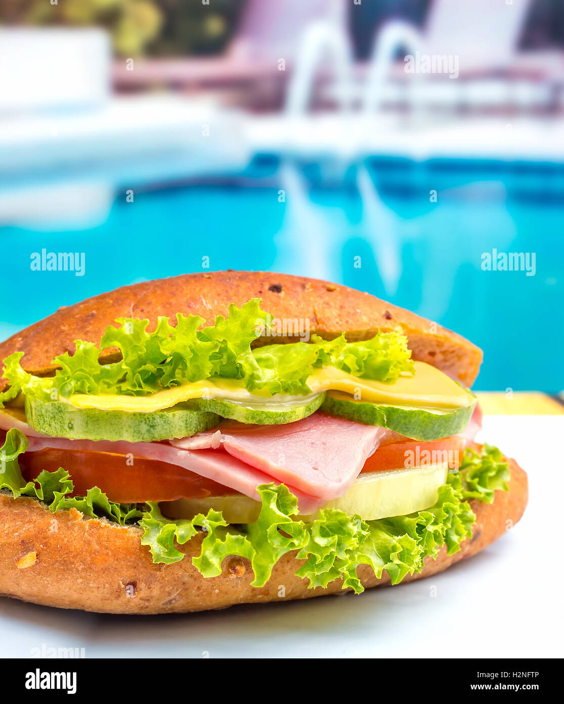 Juice And Sandwich Showing Orange Drink And Snack Stock Photo - Alamy