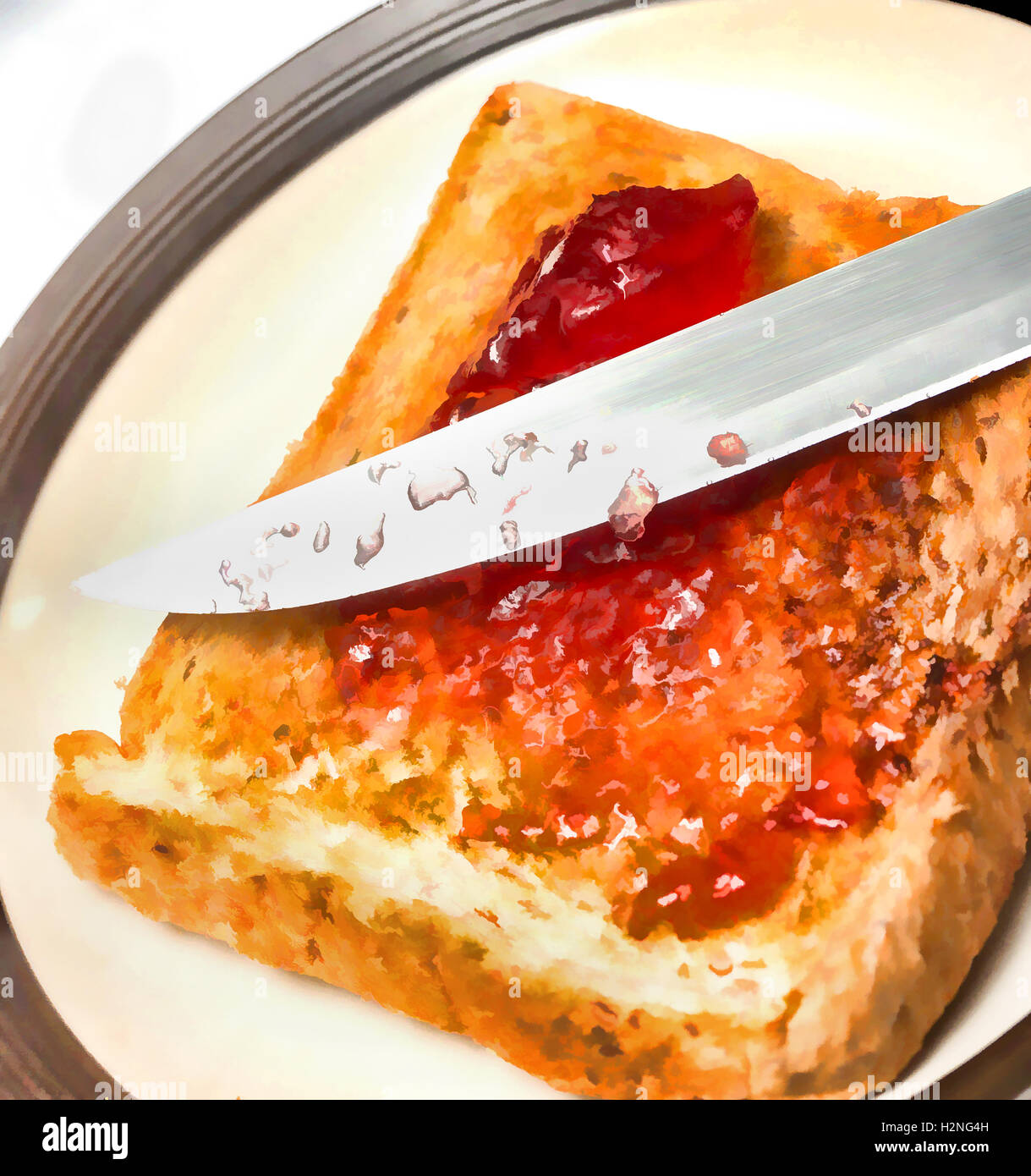 Jam On Toast Indicating Fruits Preserves And Sweet Stock Photo - Alamy