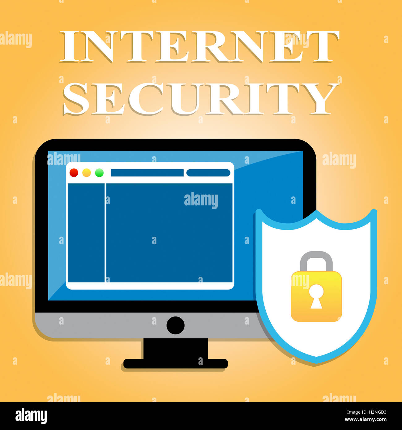 Internet Security Showing Web Site And Protection Stock Photo - Alamy