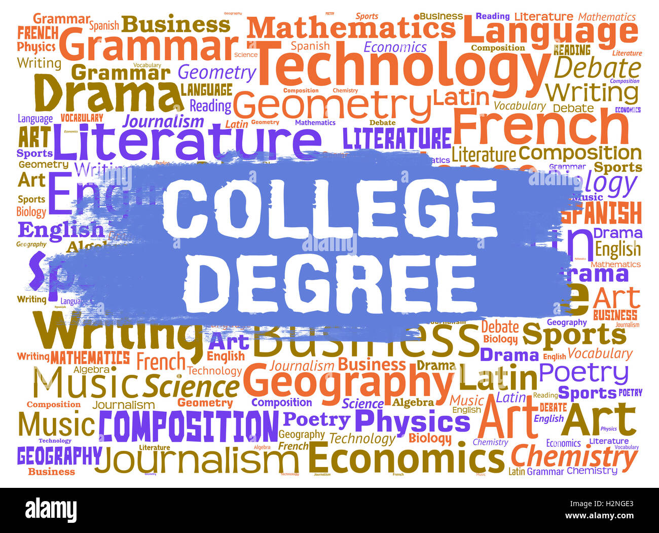 College Degree Indicating Learn Qualification And Educated Stock Photo ...