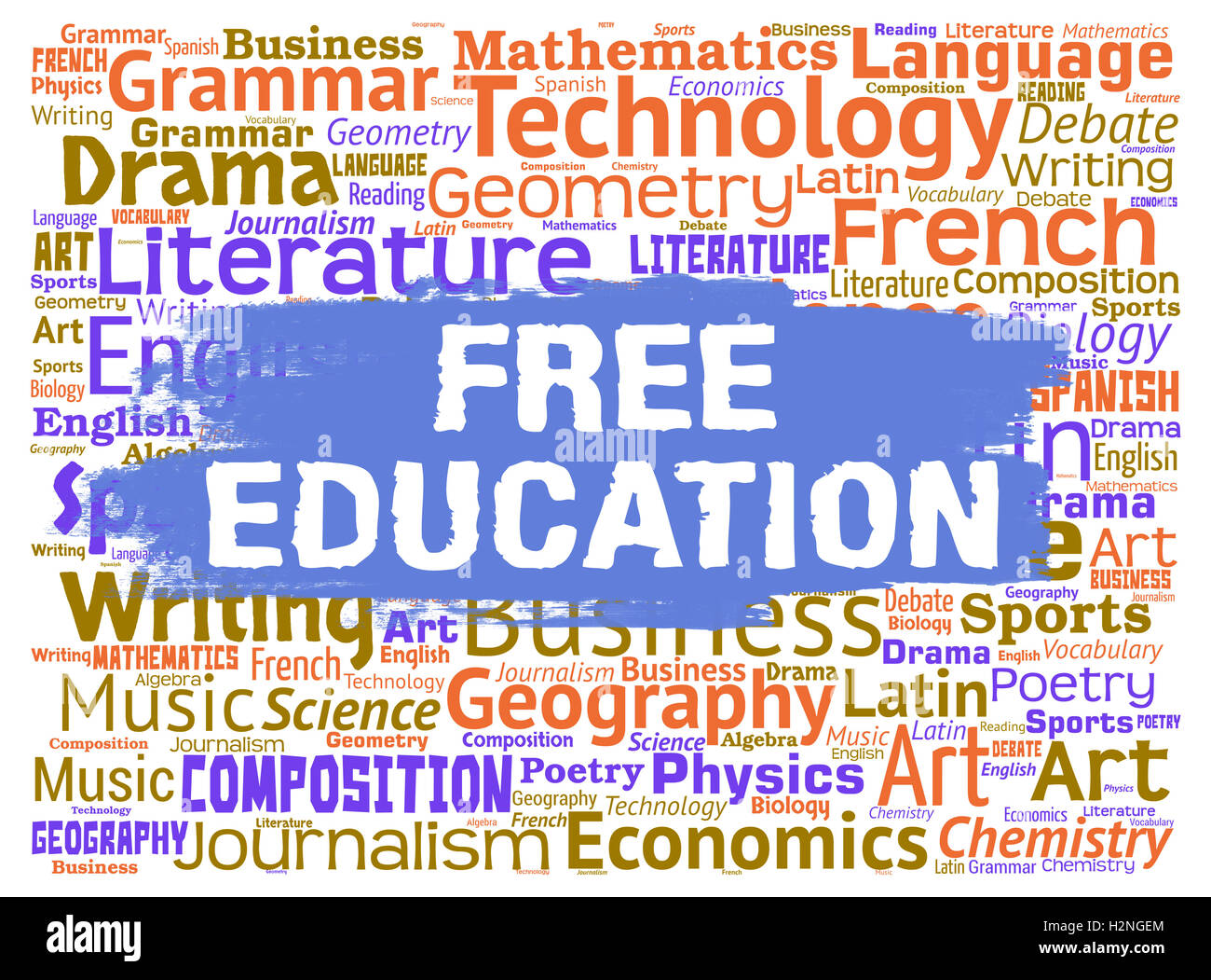 Free Education Indicating Without Charge And Gratis Stock Photo - Alamy