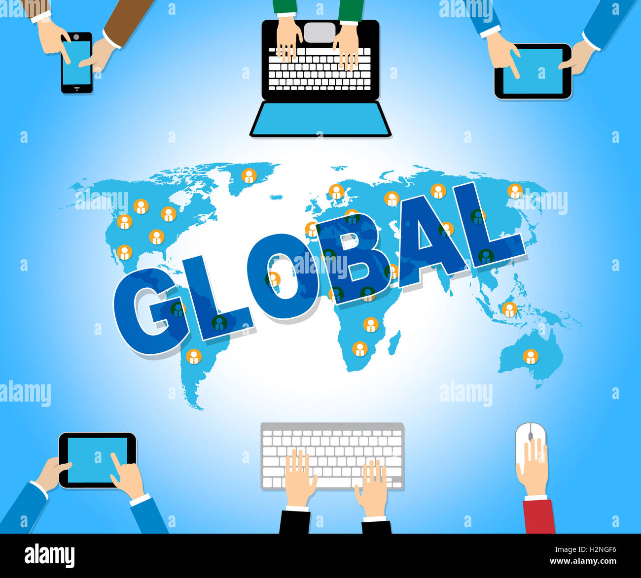 Global Business Showing International Trading And Websites Stock Photo ...