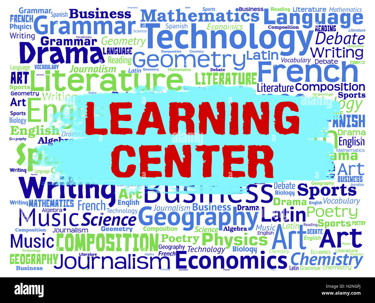 Learning Center Showing School Education And Schooling Words Stock ...