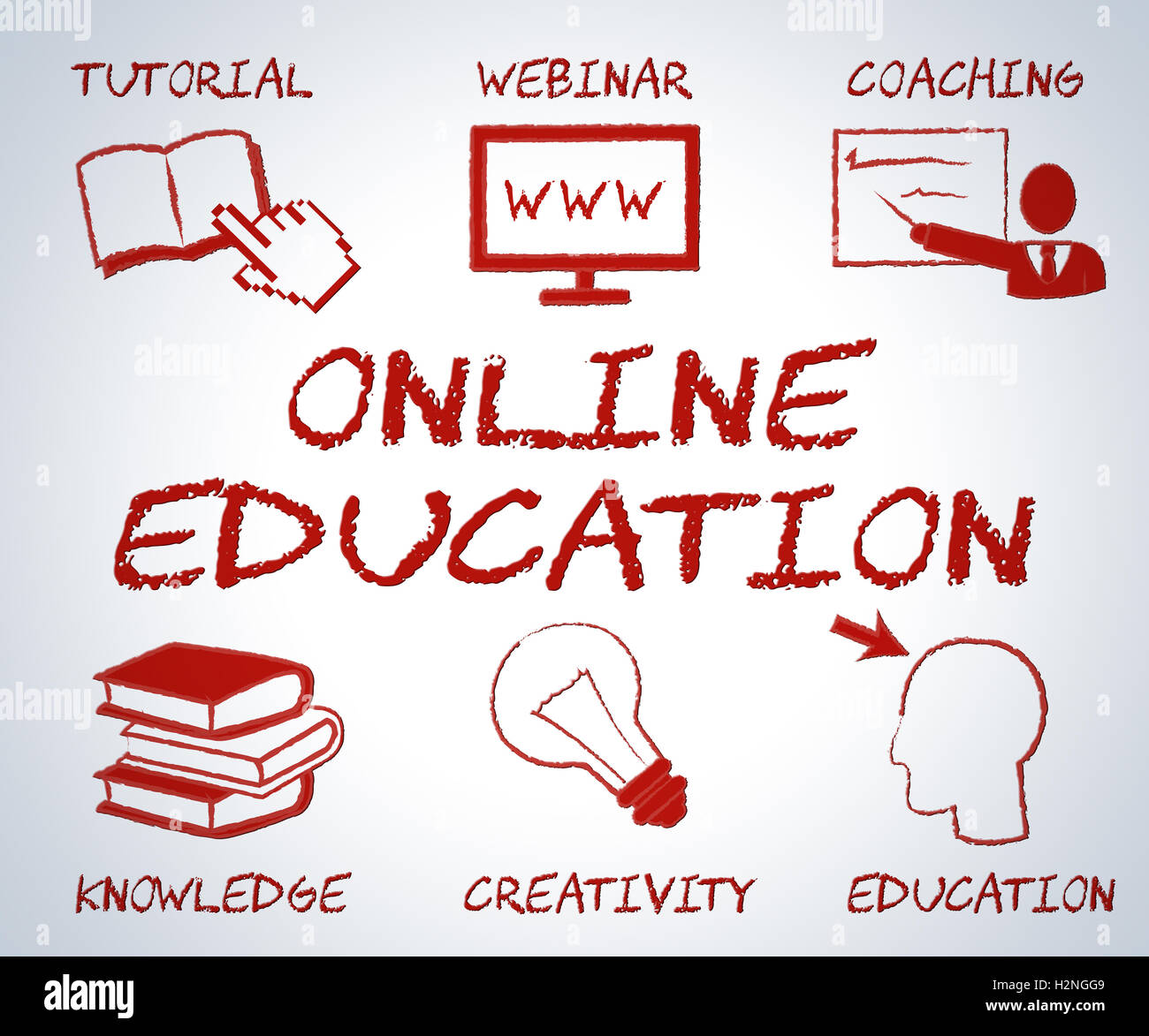 Online Education Showing Web Site And Internet Stock Photo - Alamy