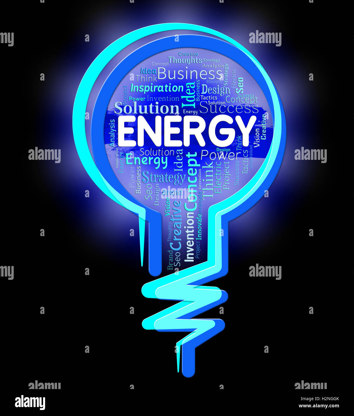 Energy Lightbulb Indicating Power Source And Energize Stock Photo - Alamy