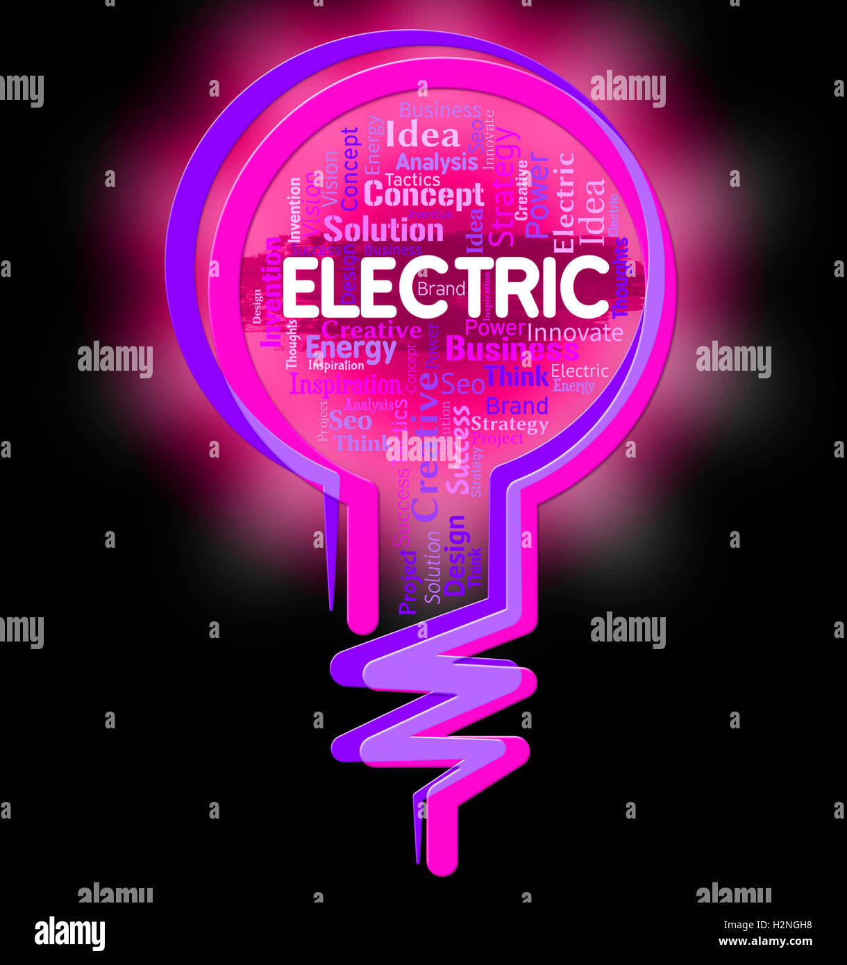 Electric Lightbulb Showing Power Source And Electricity Stock Photo - Alamy