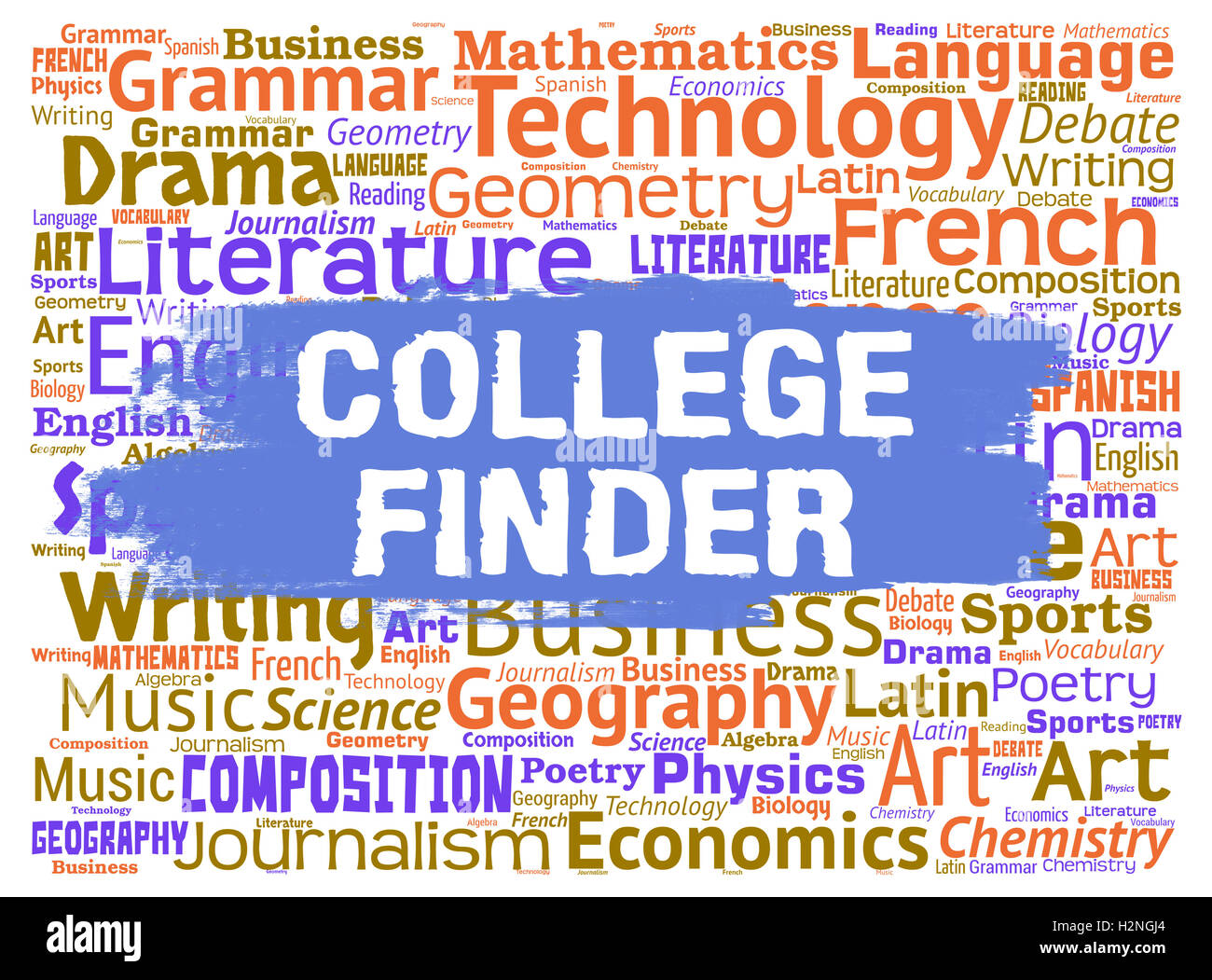 College Finder Representing Search For And Discover School Stock Photo ...