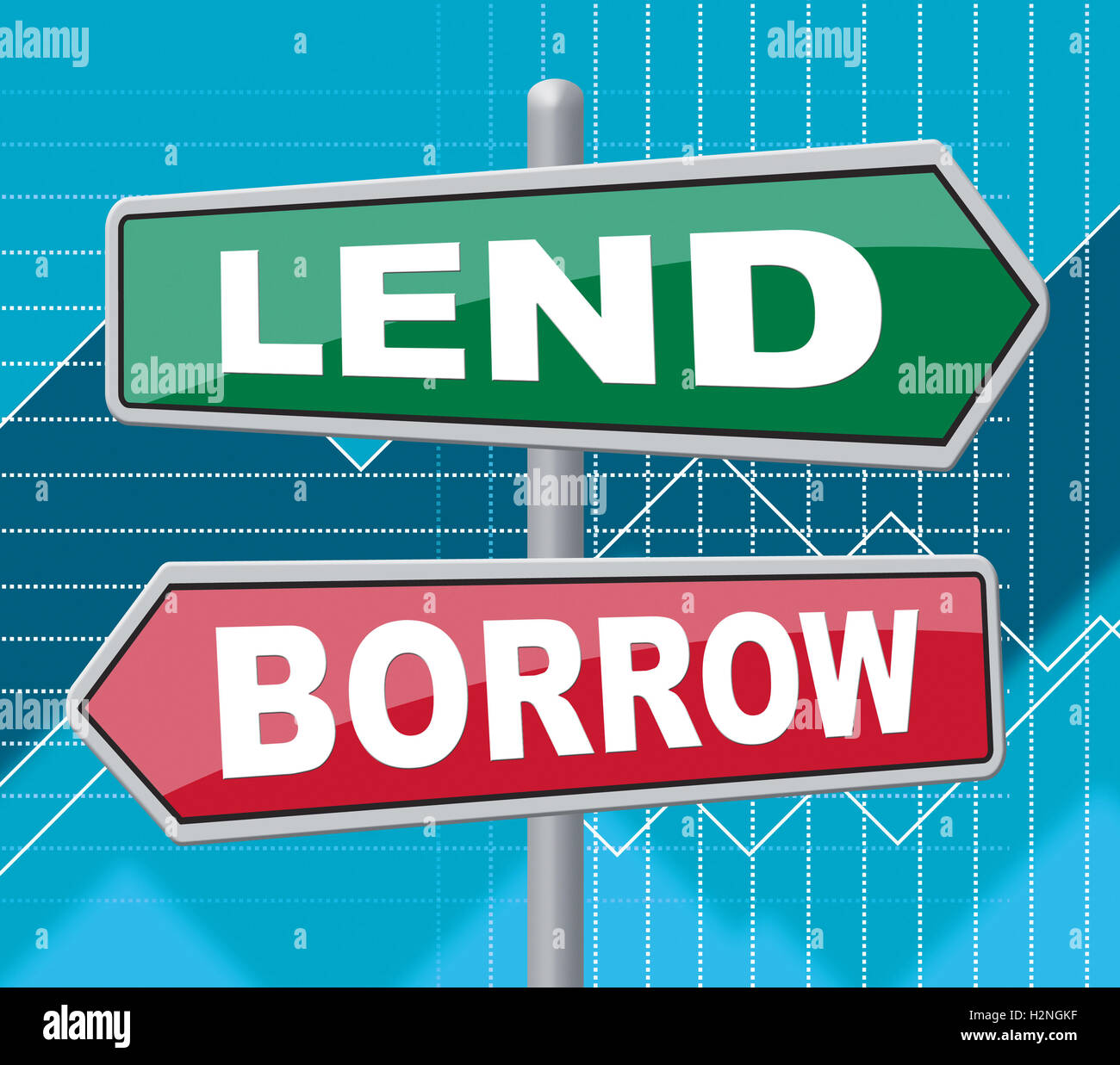 Lend Borrow Representing Signs Funds And Creditor Stock Photo - Alamy