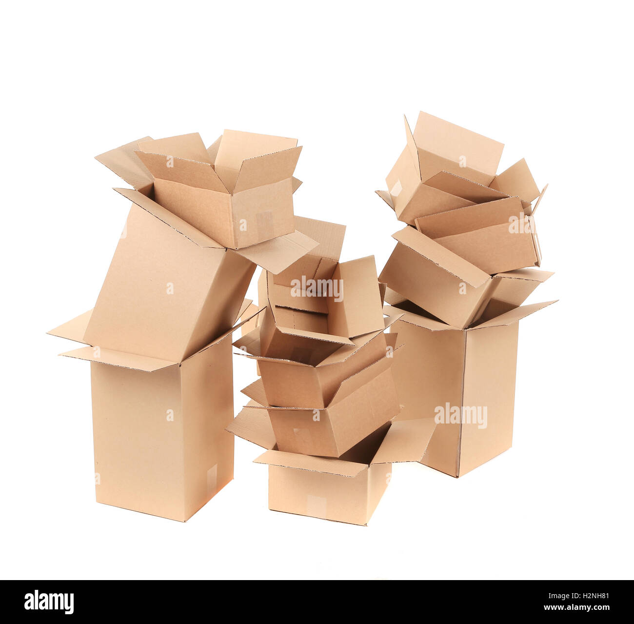 Opened cardboard boxes Stock Photo - Alamy