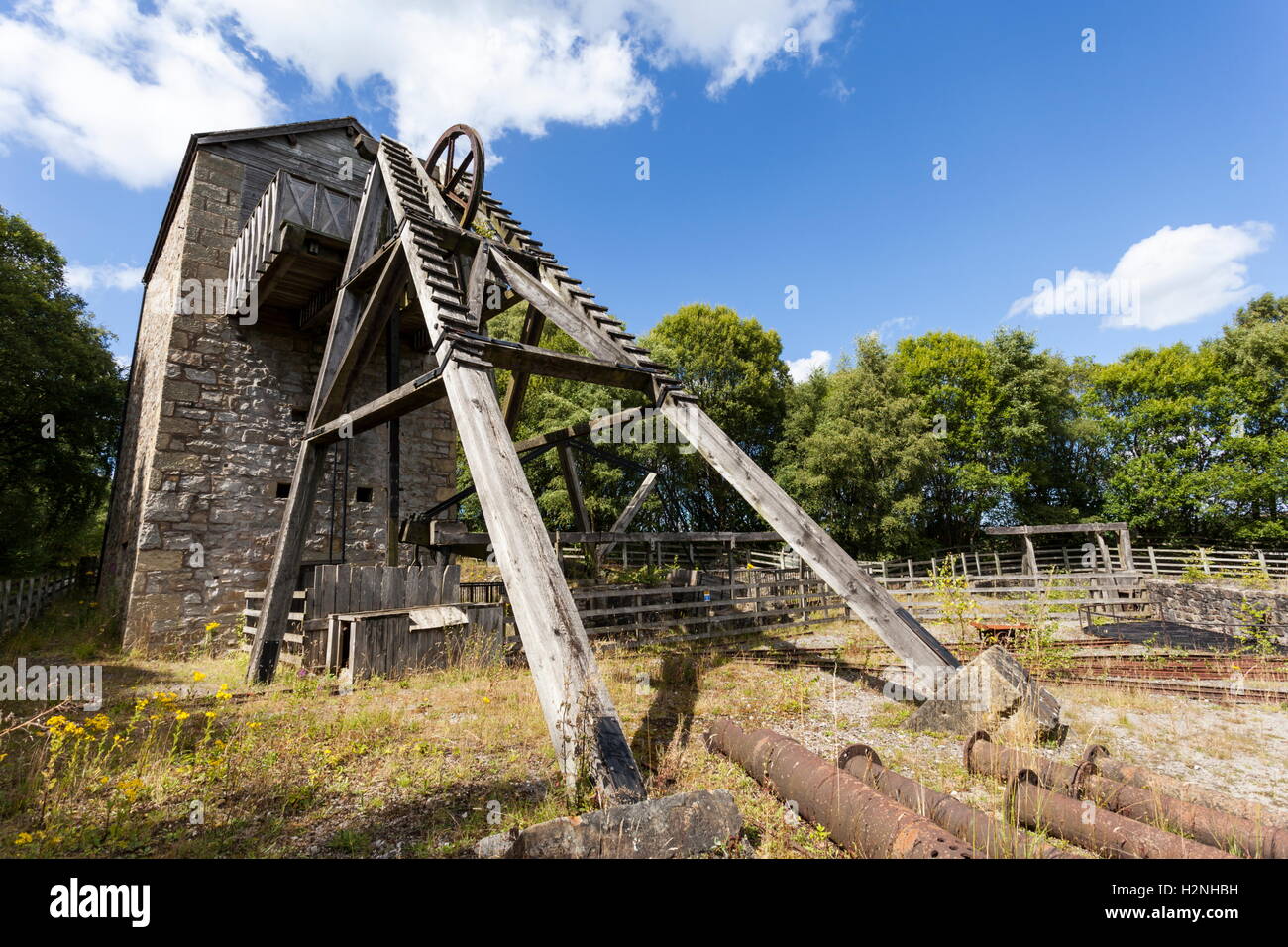 Old Headframe and Cornish Beam Engine Pumphouse, Minera lead mine Near ...