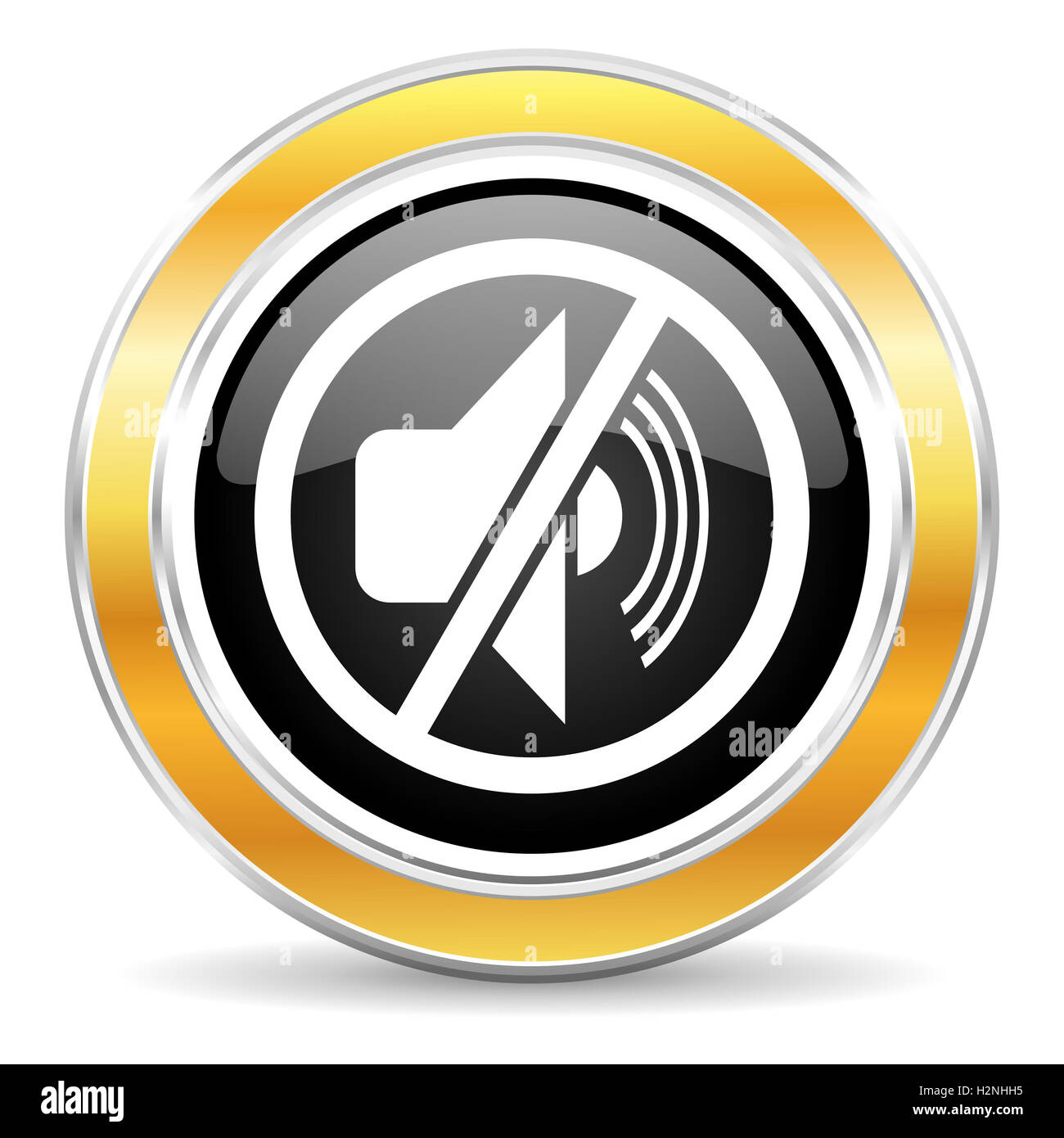 Golden mute icon hi-res stock photography and images - Alamy