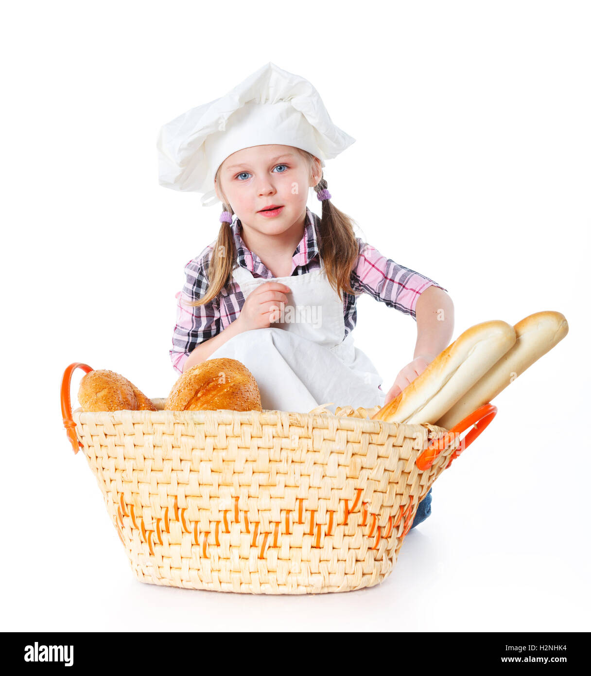 Beautiful little girl happy bread Cut Out Stock Images & Pictures - Alamy