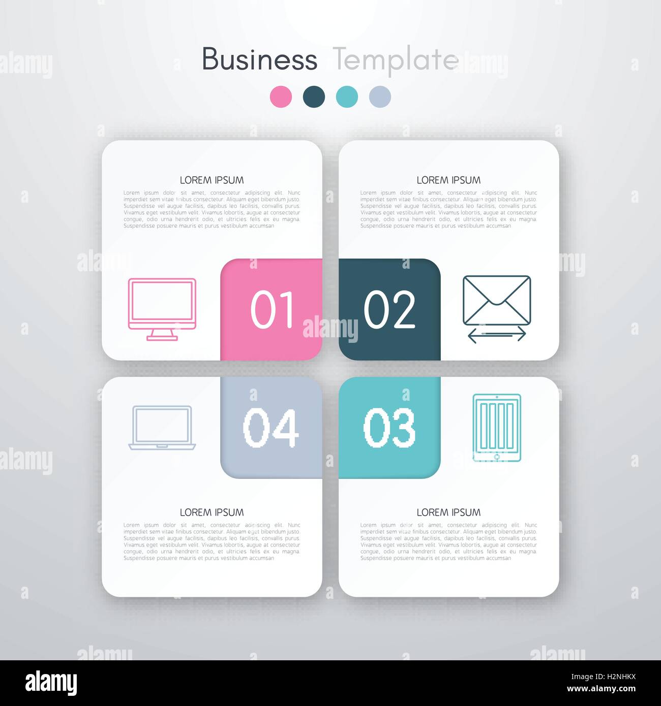Vector illustration of four square infographics Stock Vector Image ...