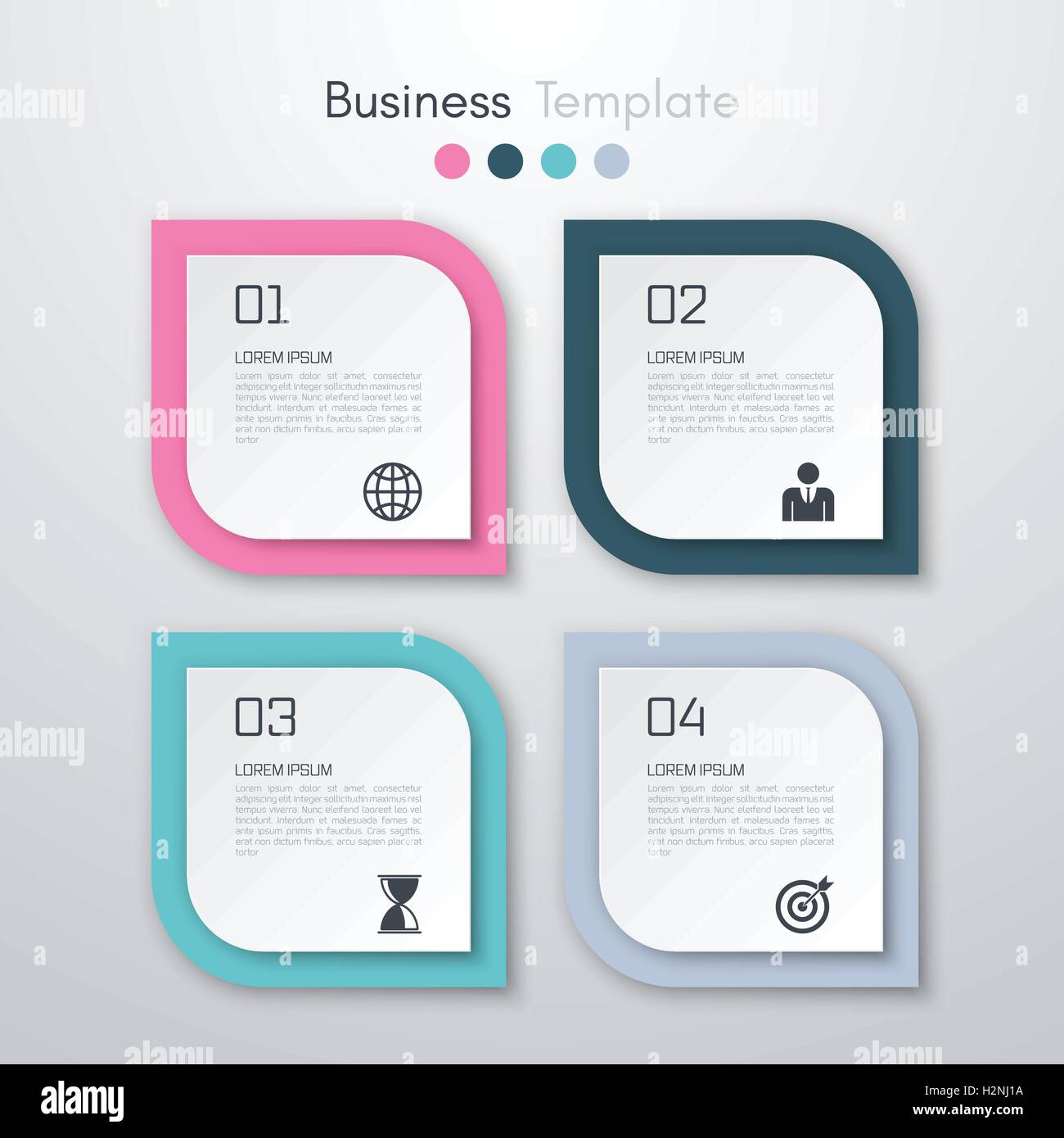 Vector illustration of four square infographics Stock Vector Image ...