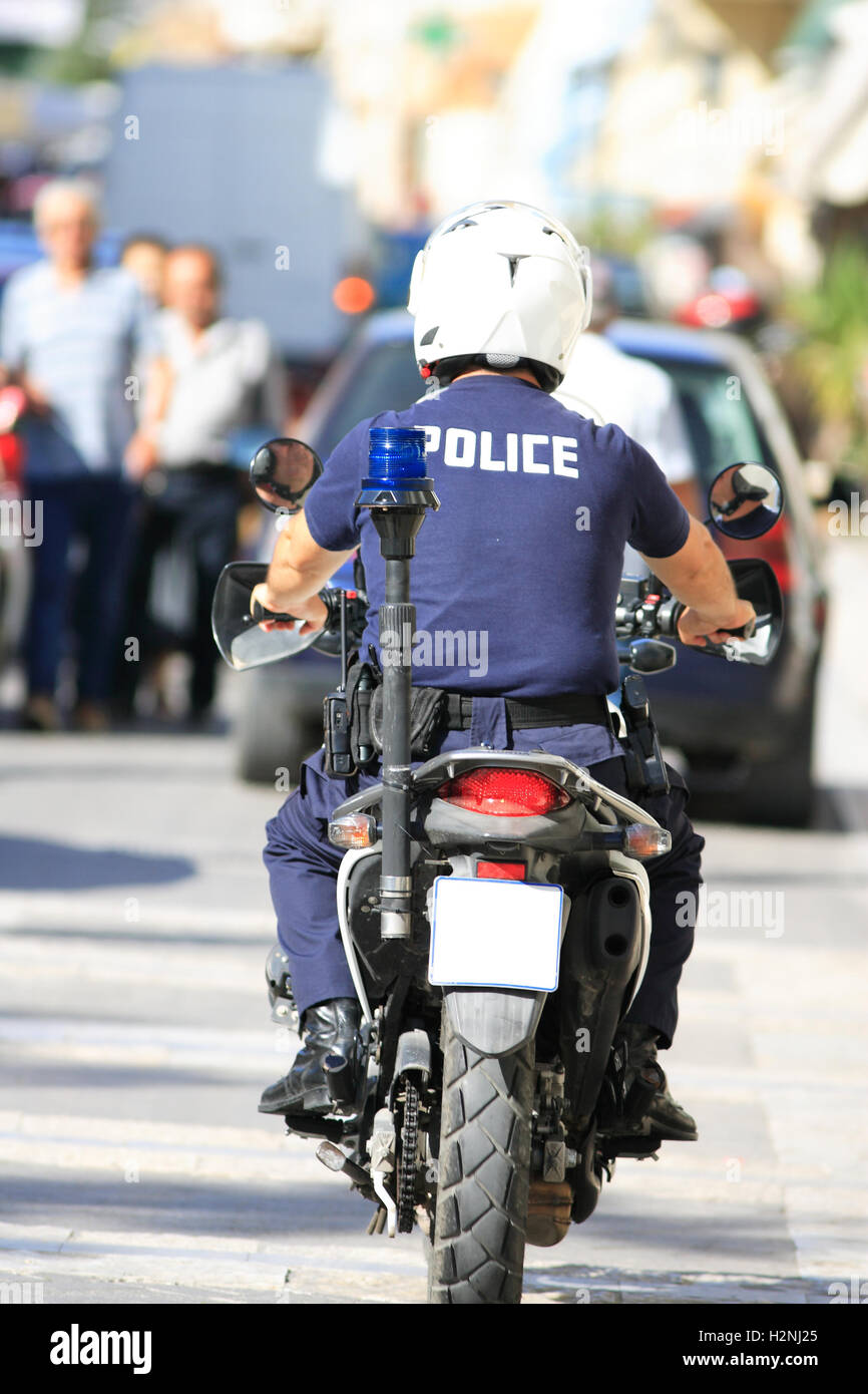 Greek police bike hi-res stock photography and images - Alamy