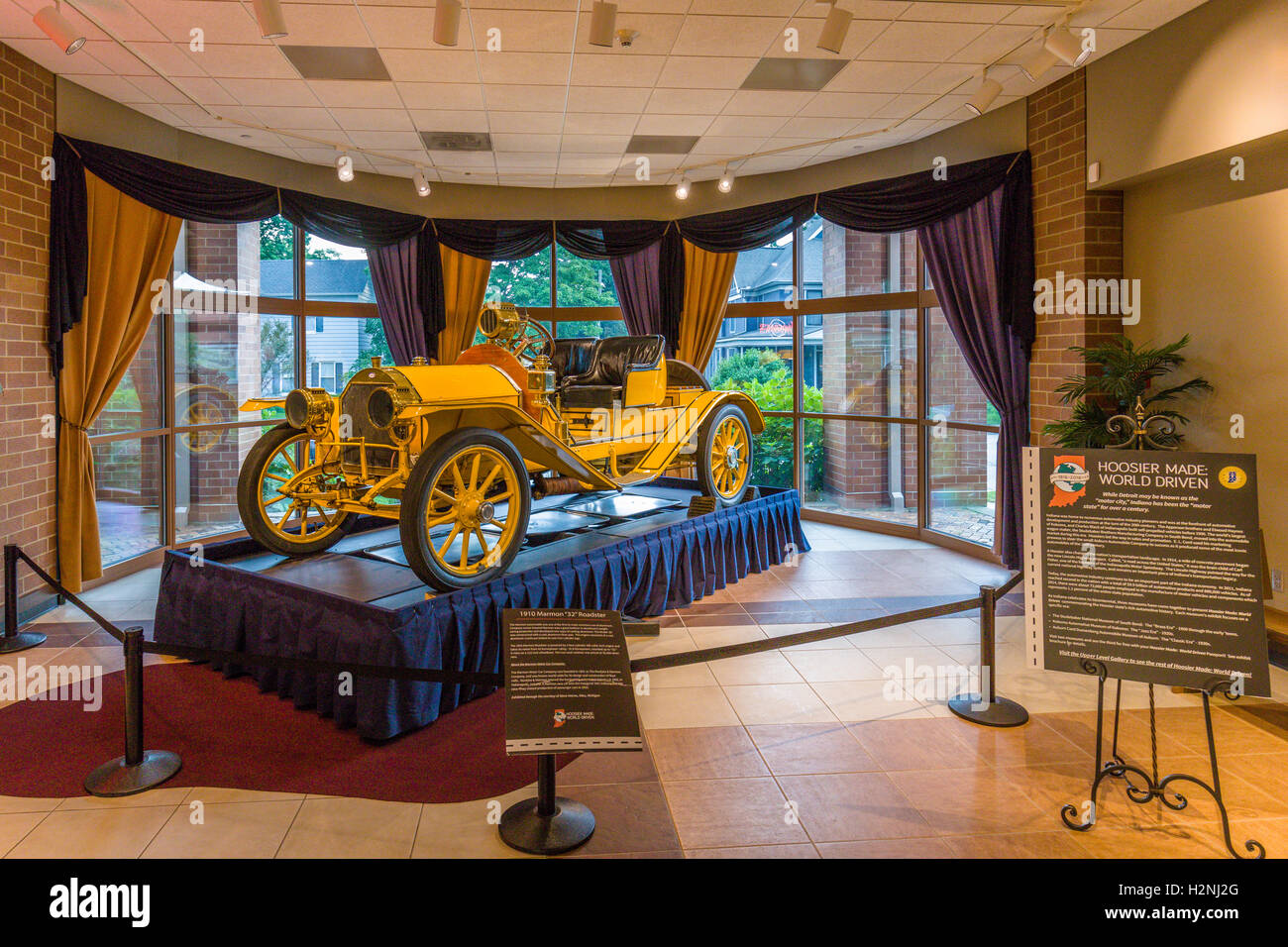 Cars on display inside Studebaker National Museum in South Bend Indiana ...