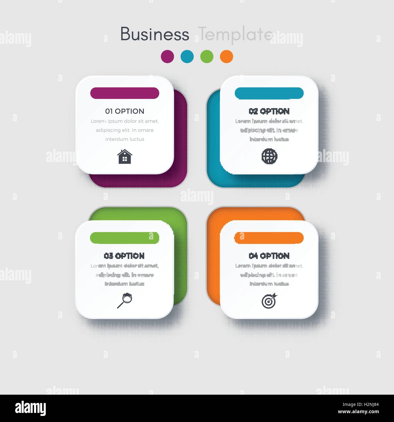 Vector illustration of four square infographics Stock Vector Image ...