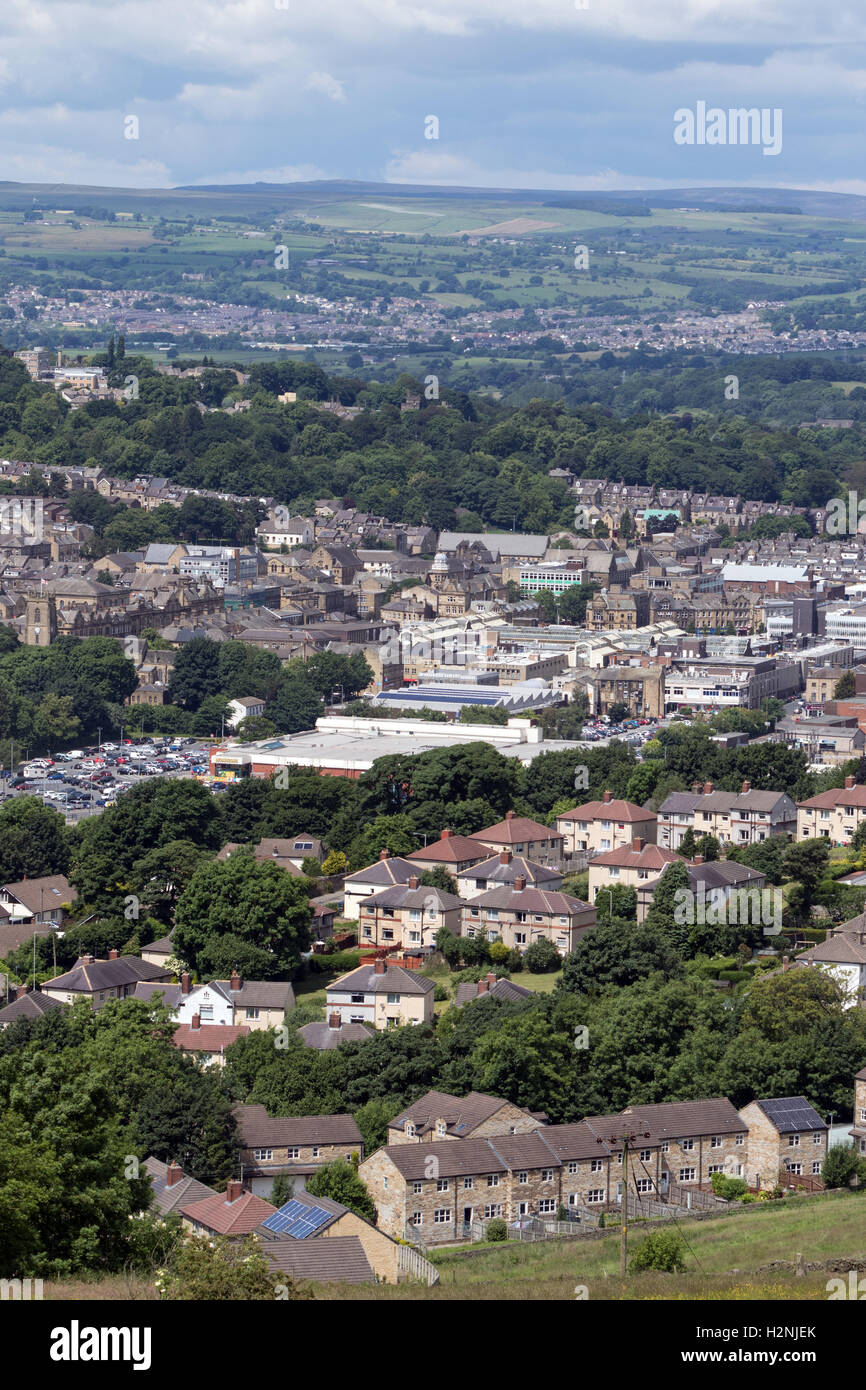 A view of Keighley, in West Yorkshire, with the smaller town of Silsden ...