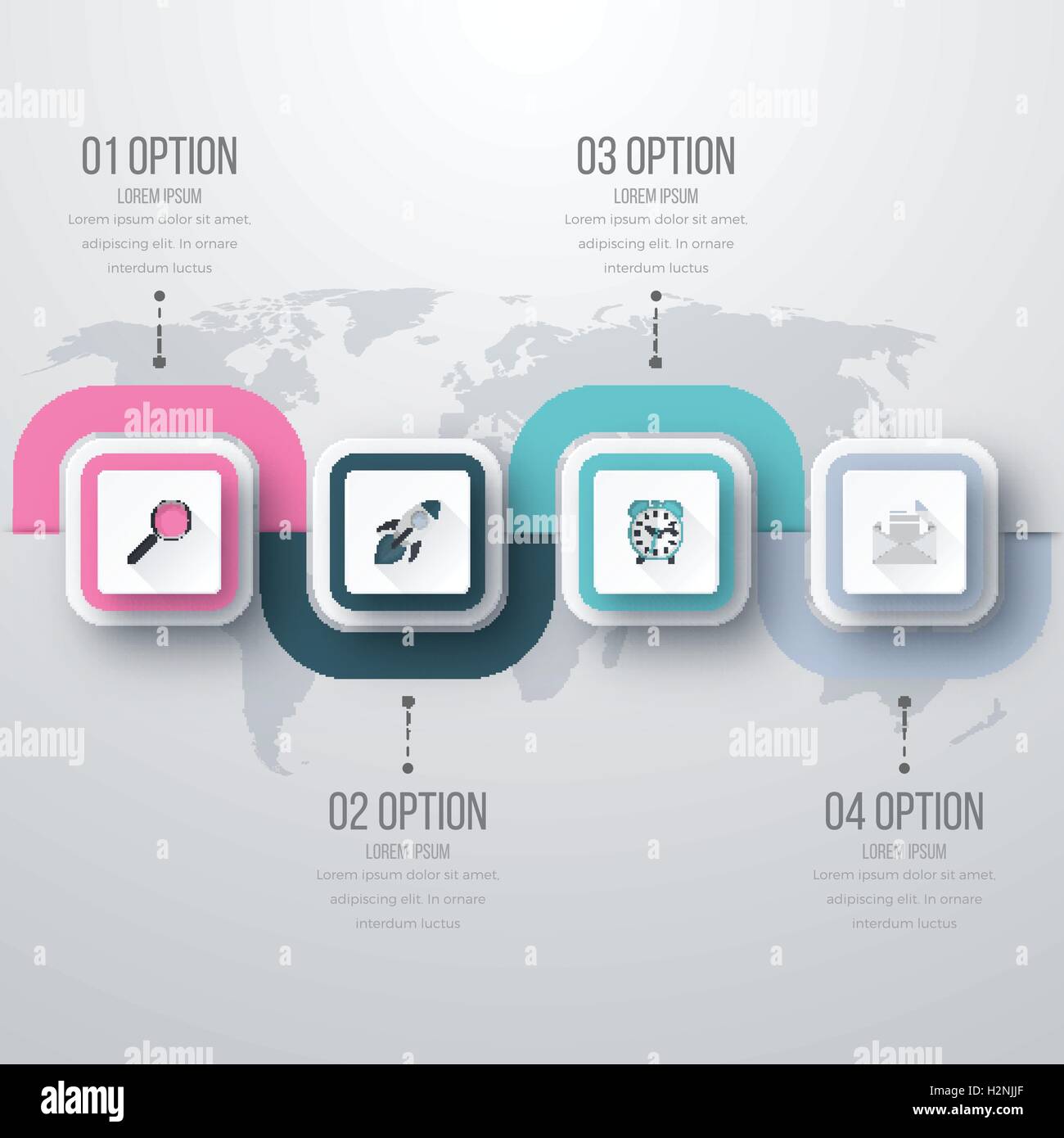 Vector illustration of four square infographics Stock Vector Image ...