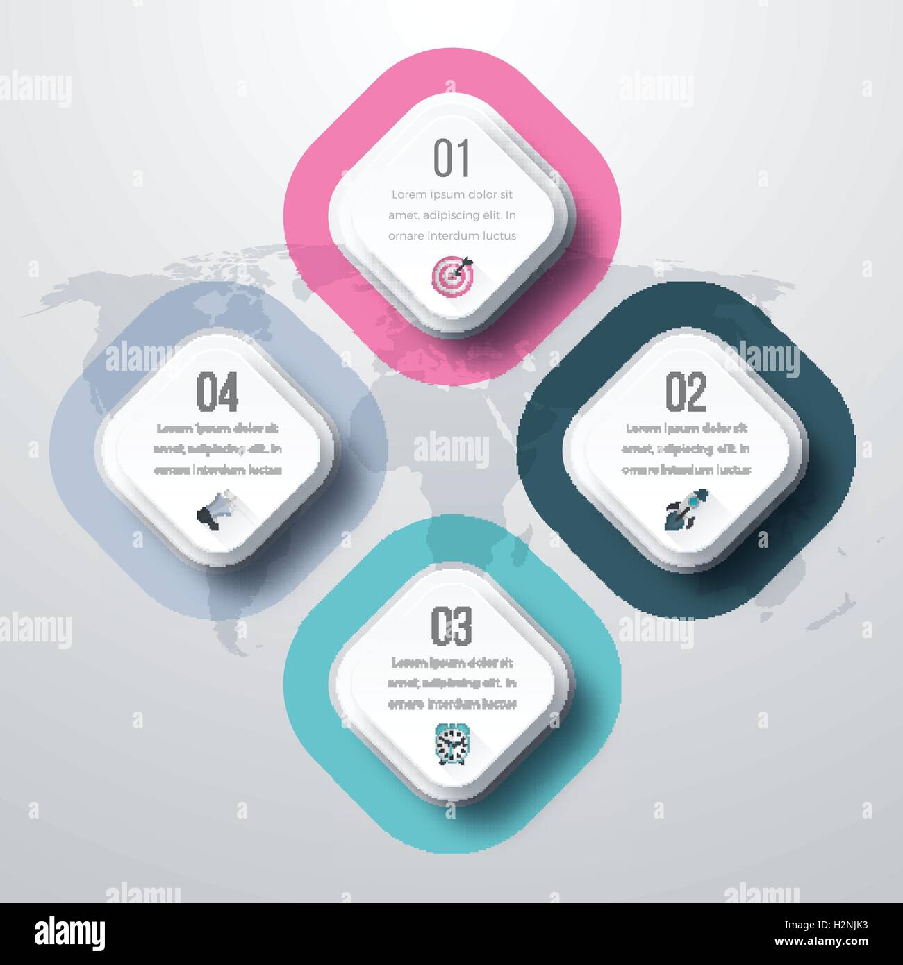Vector illustration of four square infographics Stock Vector Image ...