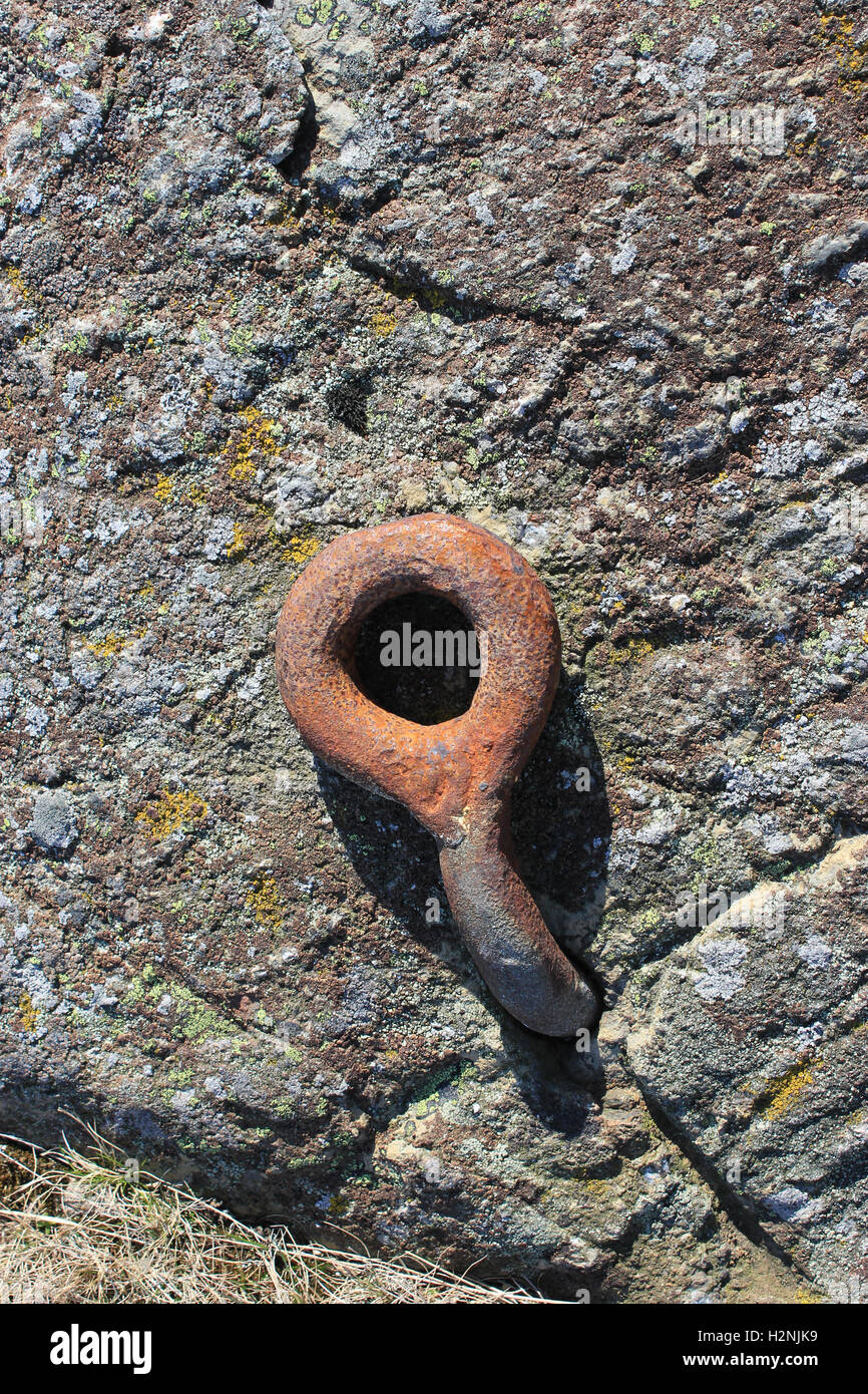 Rusty mooring ring Stock Photo - Alamy