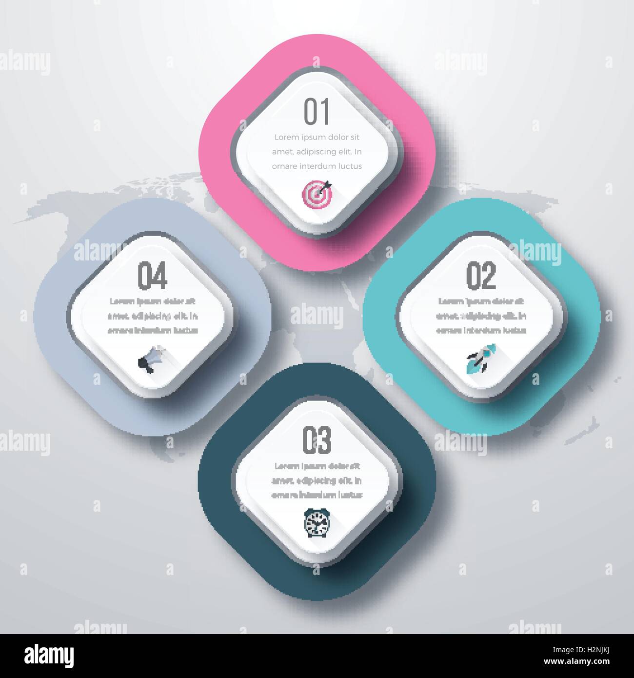 Vector illustration of four square infographics Stock Vector Image ...