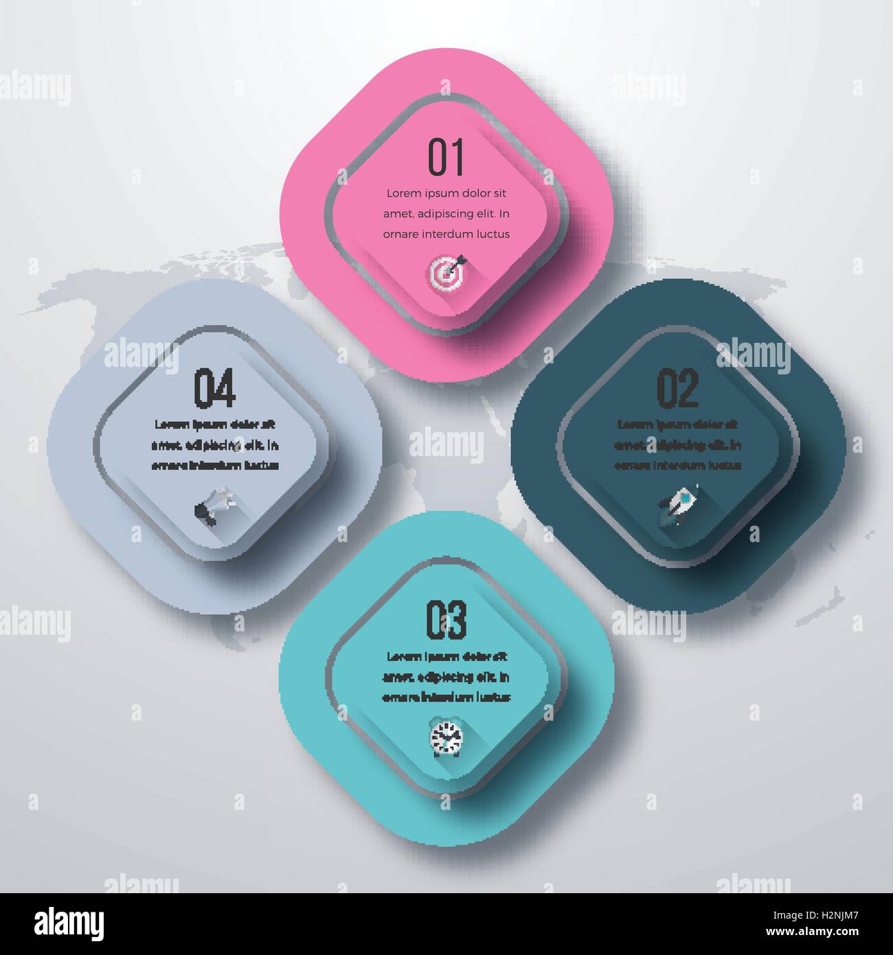 Vector illustration of four square infographics Stock Vector Image ...