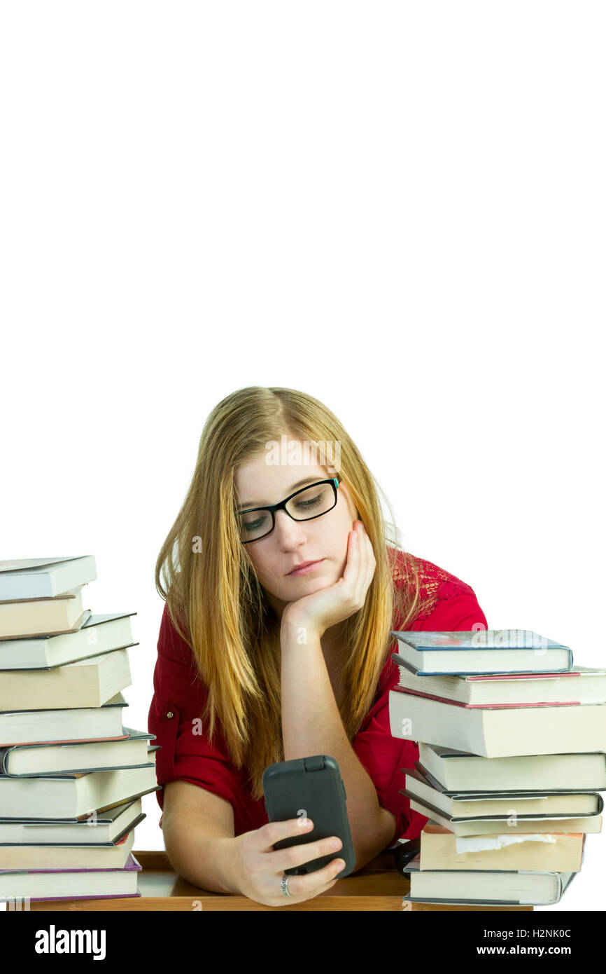 Student using cellphone instead of studying Stock Photo - Alamy Student using cellphone instead of studying Stock Photo - Alamy