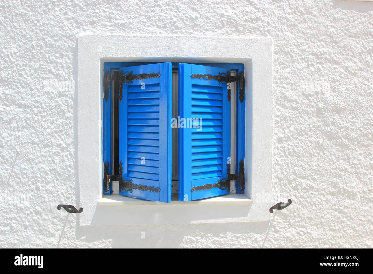 Traditional window in Santorini, Greece Stock Photo - Alamy