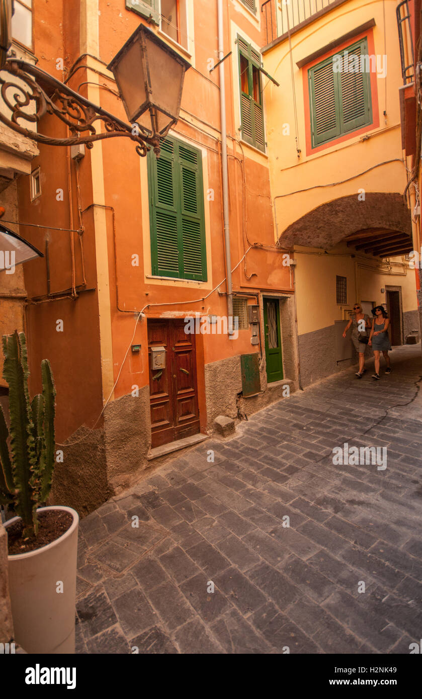 An example of the narrow walkways that are typical of Mediterranean ...