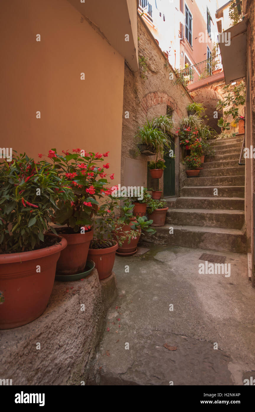 An example of the narrow walkways that are typical of mediterranean ...