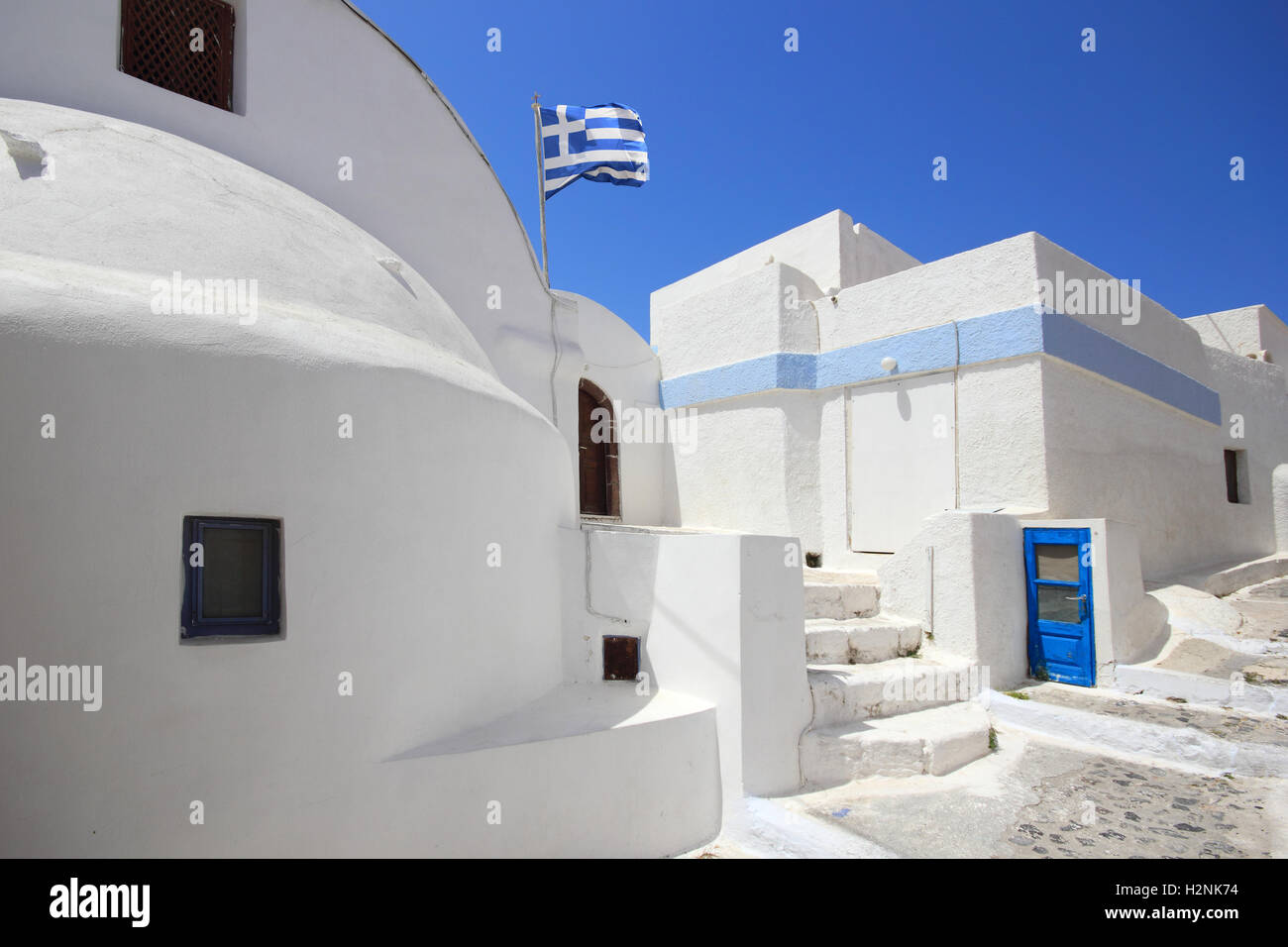 Classical Greek architecture of the streets in the Cyclades Greece ...