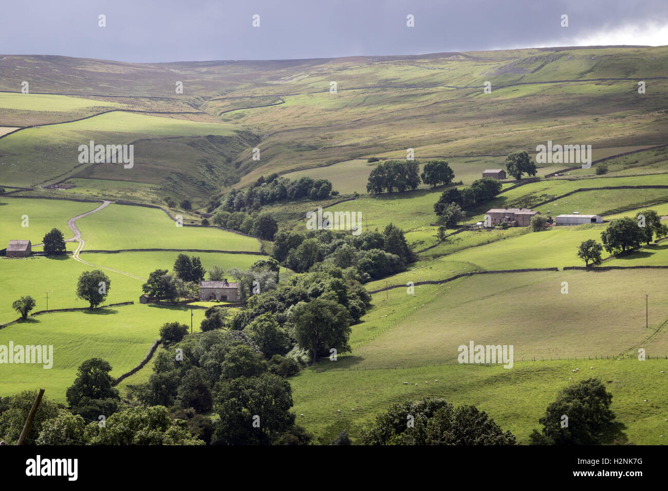 A Yorkshire Dales landscape near Walden in Richmondshire, North ...