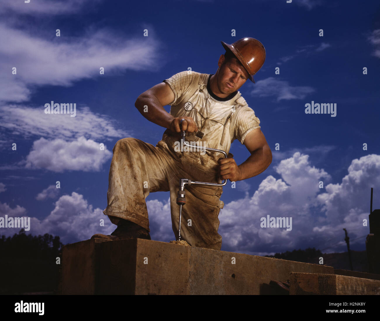 Carpenter Working on TVA's Douglas Dam, French Broad River, Sevier ...