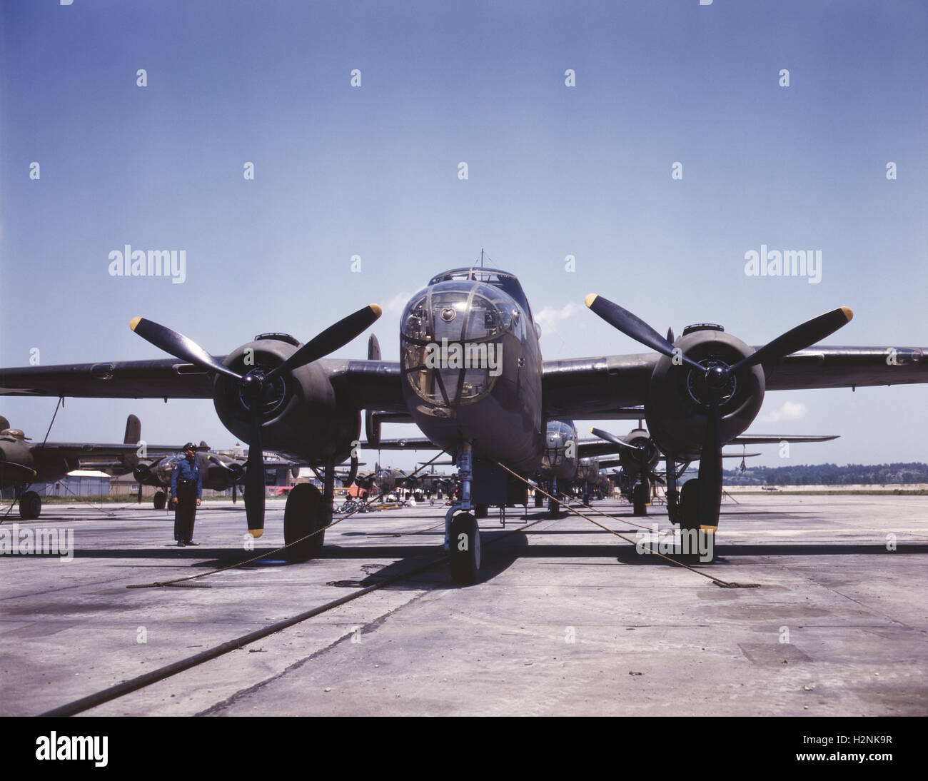 B-25 Bombers on Outdoor Assembly Line, North American Aviation, Inc ...