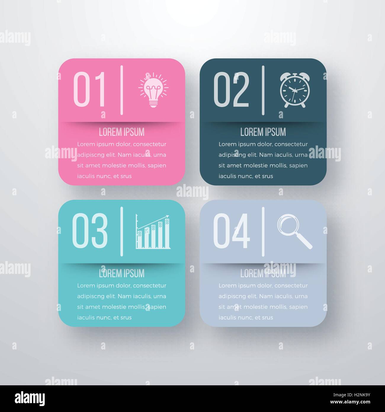 Vector illustration of four square infographics Stock Vector Image ...