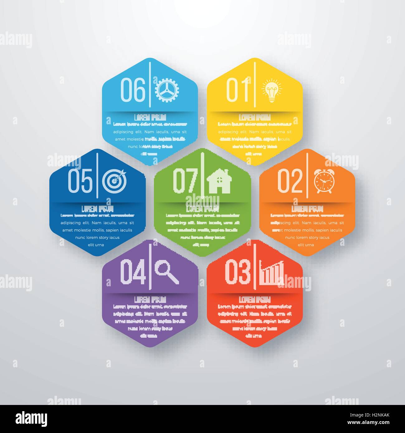 Vector illustration infographics seven hexagons Stock Vector Image ...