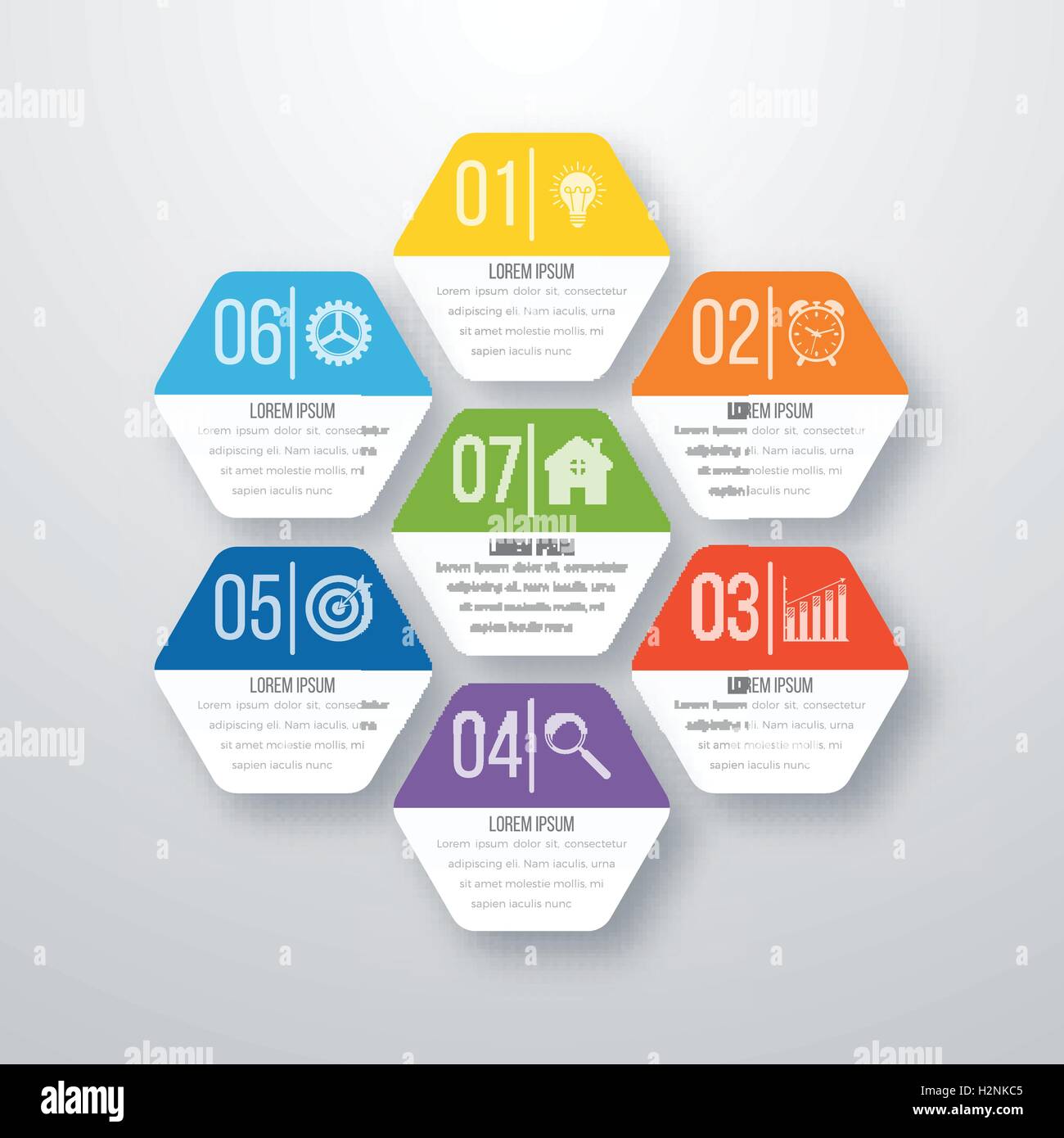 Vector illustration infographics seven hexagons Stock Vector Image ...