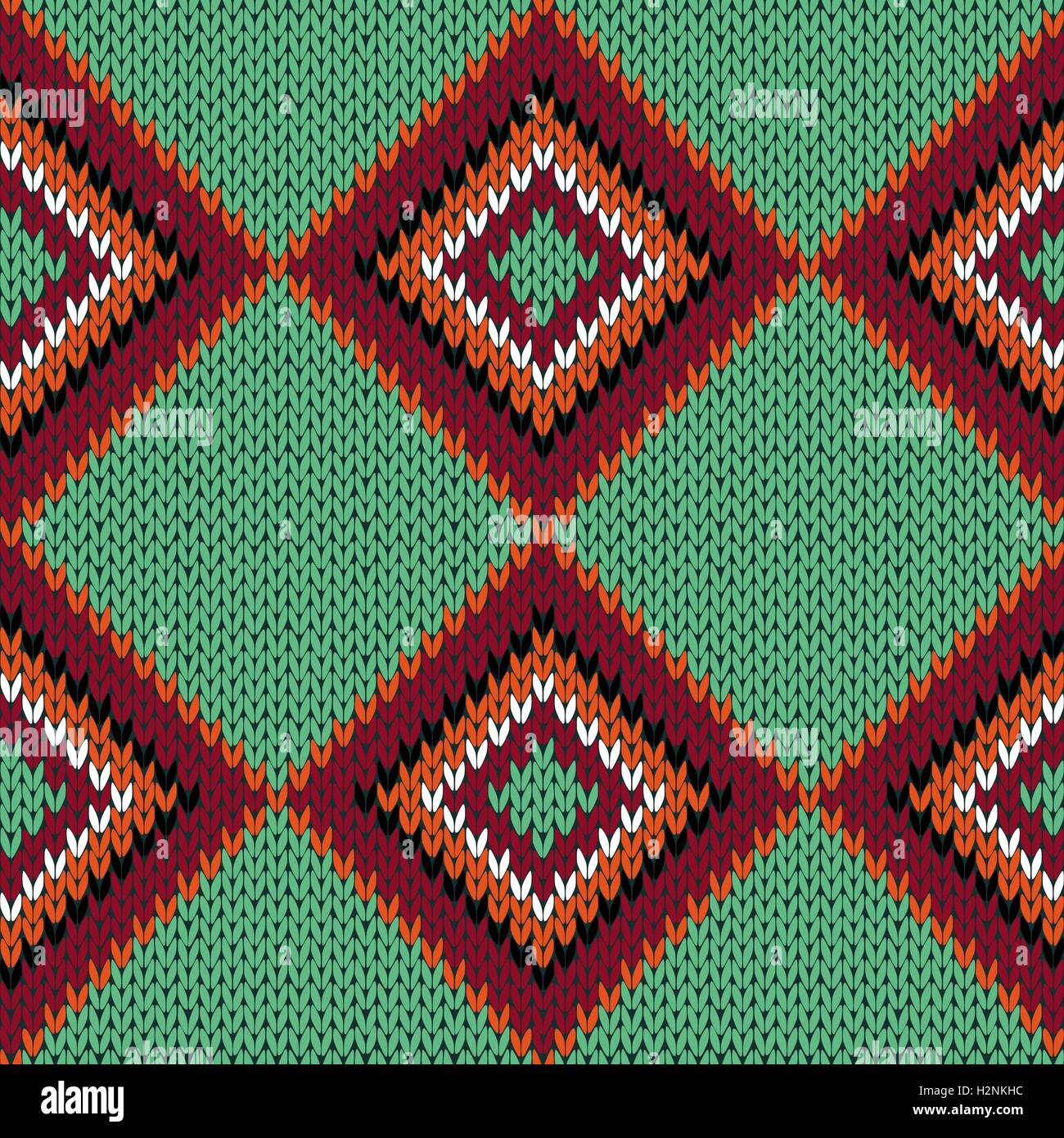 Knitting seamless vector pattern with quadrate ornamental chains as a ...