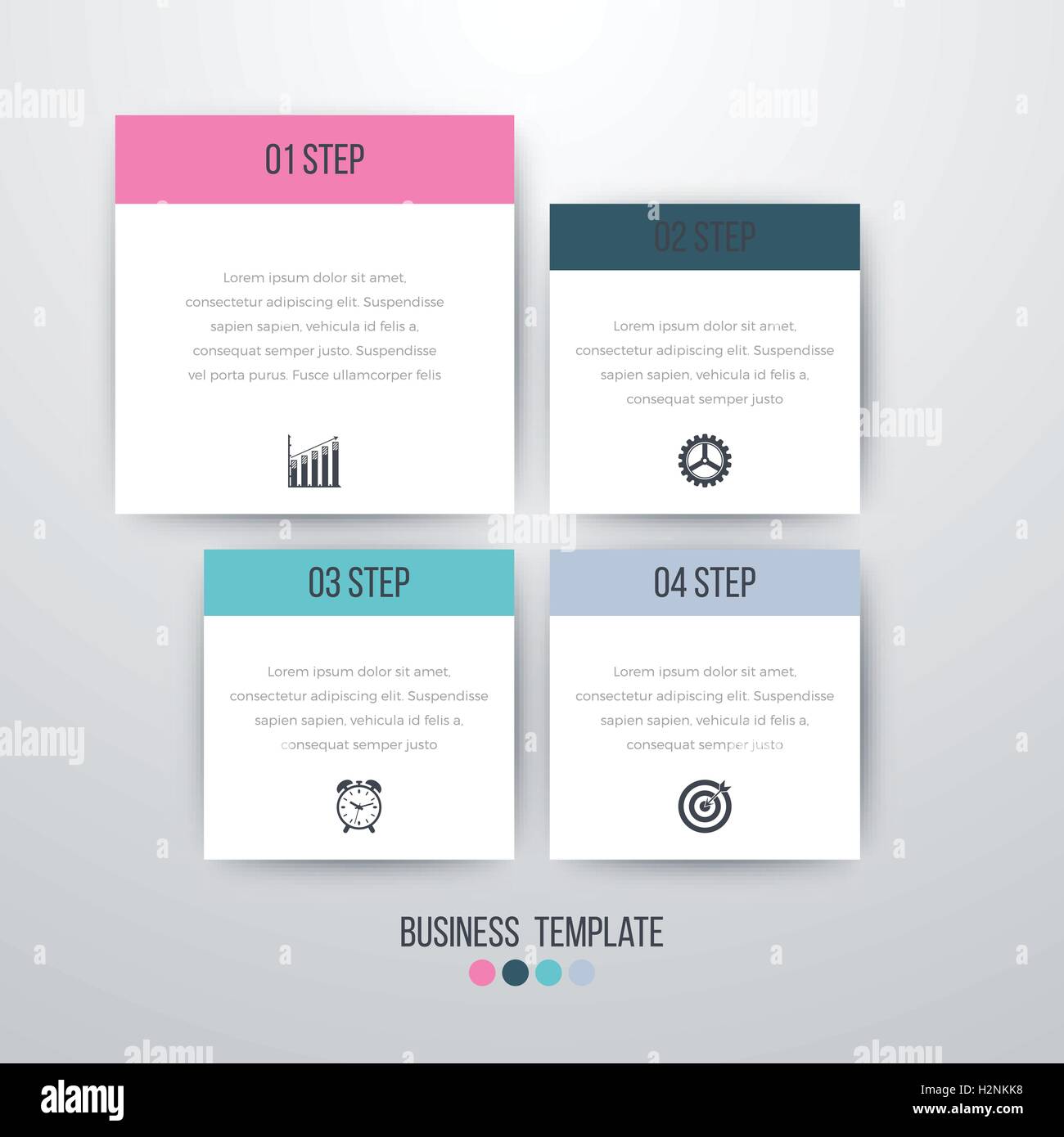 Vector illustration of four square infographics Stock Vector Image ...